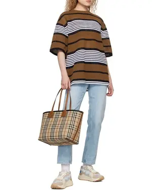 Burberry Checked Small Tote Bag