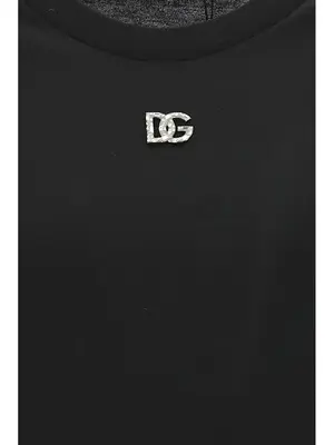 Dolce & Gabbana Logo Embellished Round Neck Top