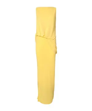 Jacquemus La Robe Peplo Longue Draped Long Dress