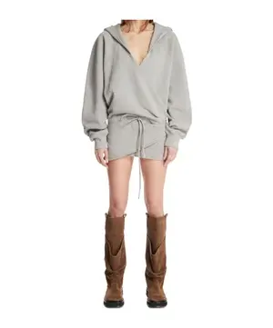 Attico The Drawstring Mini Dress By - Gray