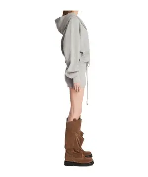 Attico The Drawstring Mini Dress By - Gray