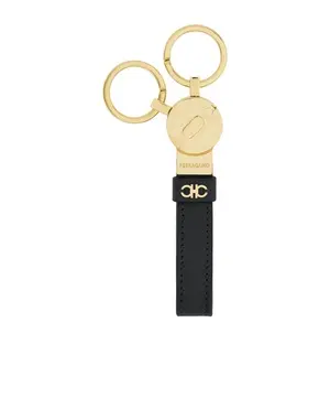 FERRAGAMO Gancini Key Holder - Black