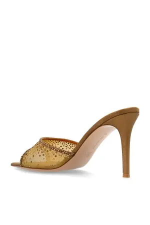 GIANVITO ROSSI Rania Embellished Stiletto Sandals - Beige