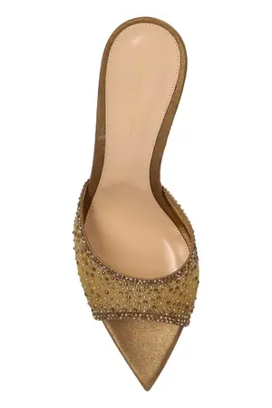 GIANVITO ROSSI Rania Embellished Stiletto Sandals - Beige