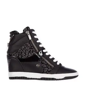 EA7 High-top Sneakers With Leopard Print Detail