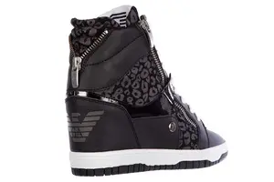 EA7 High-top Sneakers With Leopard Print Detail