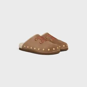 Celine Pitea Clog In Calfskin - Peanut