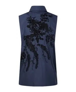 P.a.r.o.s.h Sleeveless Embroidered Shirt - Blue