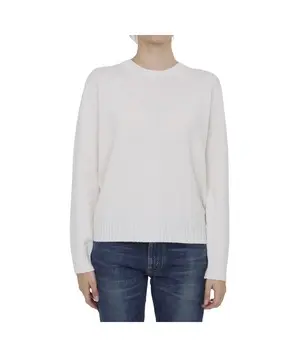 Max Mara Crewneck Long-sleeved Jumper - White