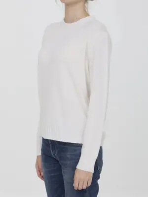 Max Mara Crewneck Long-sleeved Jumper - White