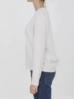Max Mara Crewneck Long-sleeved Jumper - White