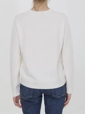 Max Mara Crewneck Long-sleeved Jumper - White