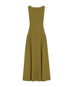 Fendi Sleeveless V-shaped Midi Dress - Green