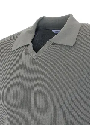 Brunello Cucinelli Fine-knitted Ribbed Polo Shirt