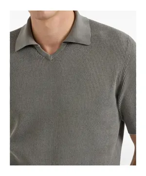 Brunello Cucinelli Fine-knitted Ribbed Polo Shirt