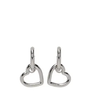 Marc Jacobs Heart Detail Hoop Earrings - Gray