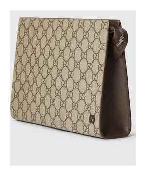 Gucci Monogrammed Canvas Clutch With Detachable Wristband