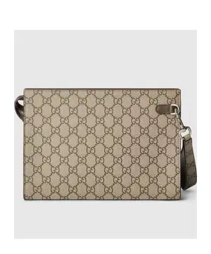 Gucci Monogrammed Canvas Clutch With Detachable Wristband