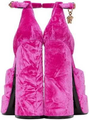 Versace Medusa Aevitas Embellished Platform Pumps - Pink