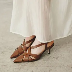 SCAROSSO Clio Slingback Pumps - Tan