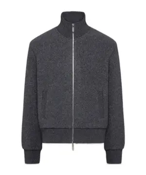 Thom Browne Zip-up Knitted Cardigan With Signature Stripe Detail