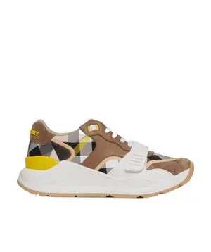 Burberry Checked Panel Sneakers