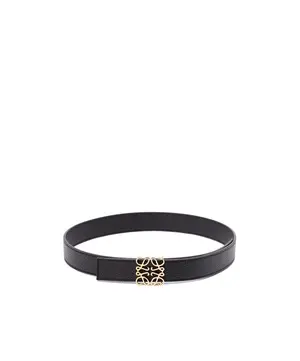 Loewe Logo-buckled Square Tip Belt - Black/gold