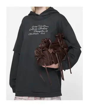 Acne Studios Layered Long-sleeve Hooded Sweatshirt - Black