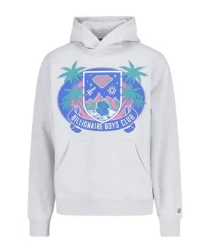 BILLIONAIRE Hooded Sweater With Printed Pattern And Kangaroo Pockets