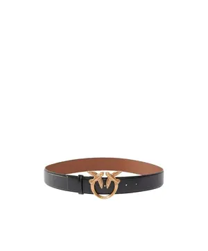 Pinko Bird Buckle Leather Belt - Brown