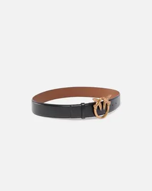 Pinko Bird Buckle Leather Belt - Brown