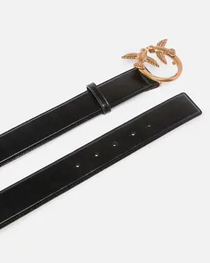 Pinko Bird Buckle Leather Belt - Brown