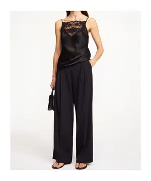 BY MALENE BIRGER Cymbaria High Waist Wide Leg Trousers - Black