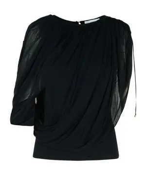 LANVIN Draped Pleated Top - Black