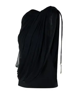 LANVIN Draped Pleated Top - Black