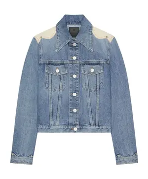 Givenchy Collared Button-up Denim Jacket - Denim Blue