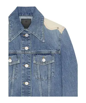 Givenchy Collared Button-up Denim Jacket - Denim Blue