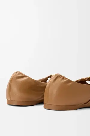 Loewe Pebble Soft Ballerina Flats - Oak