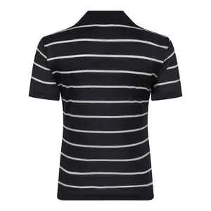 Max Mara Bellico Striped Short-sleeved Polo Shirt - Black