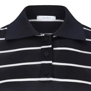 Max Mara Bellico Striped Short-sleeved Polo Shirt - Black