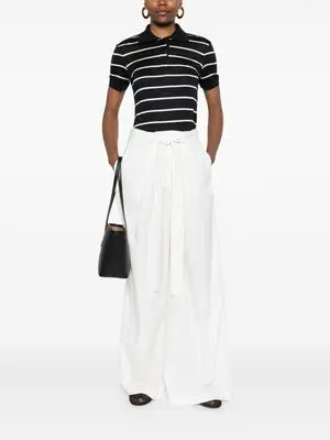 Max Mara Bellico Striped Short-sleeved Polo Shirt - Black