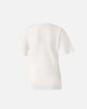Pinko Ruched Detail T-shirt With Gold Appliqu - White
