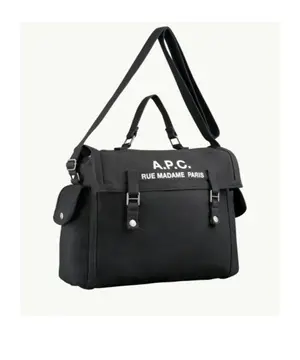 A.p.c. Recuperation Foldover Messenger Bag - Black
