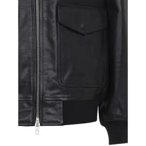 THE FRANKIE SHOP Leather Bomber Jacket - Black
