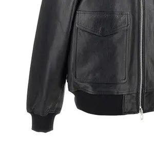 THE FRANKIE SHOP Leather Bomber Jacket - Black