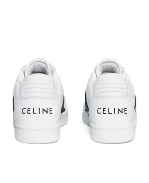 Celine Ct-02 Mid Sneaker With Scratch In Calfskin Patent Glitter