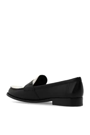 Tory Burch Two-tone Logo Loafers - Black