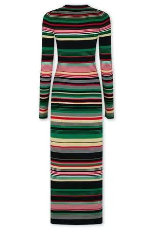 Rabanne Long Sleeve Striped Dress