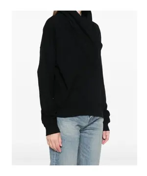 Saint Laurent V-neck Drop Shoulder Hoodie
