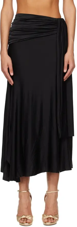 Rabanne Gathered Detailed Midi Skirt